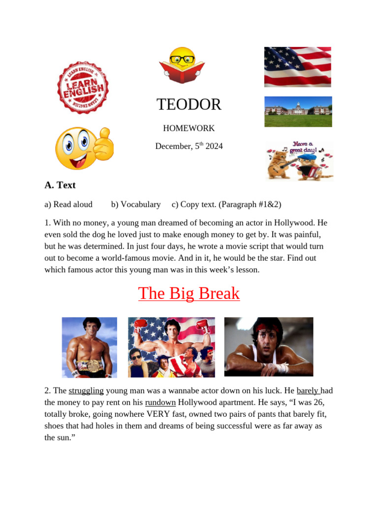Teodor (The Big Break) Dec 5 2024 | PDF | Linguistics