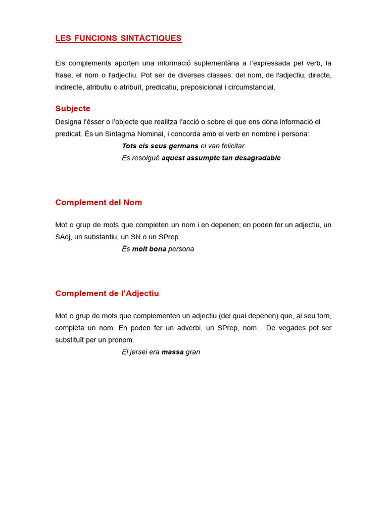 Dossier Oració Simple | PDF