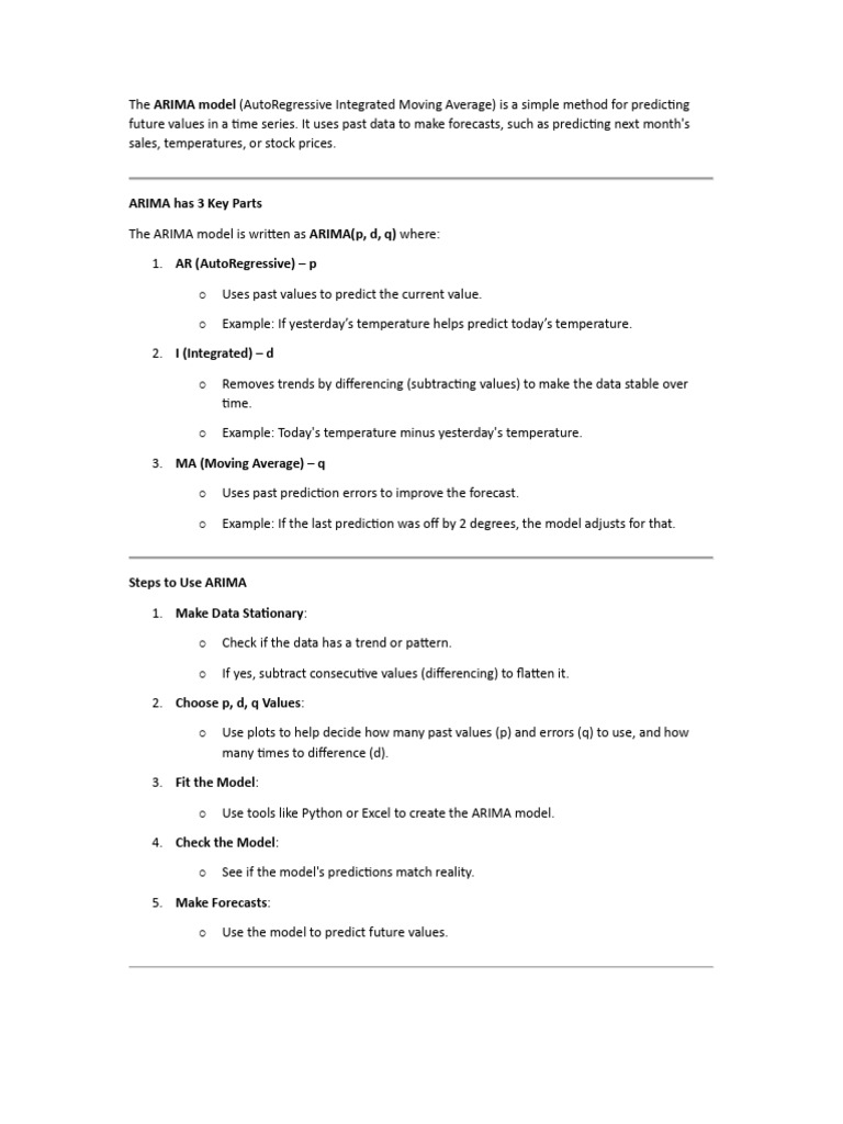 Arima | PDF | Autoregressive Integrated Moving Average | Forecasting