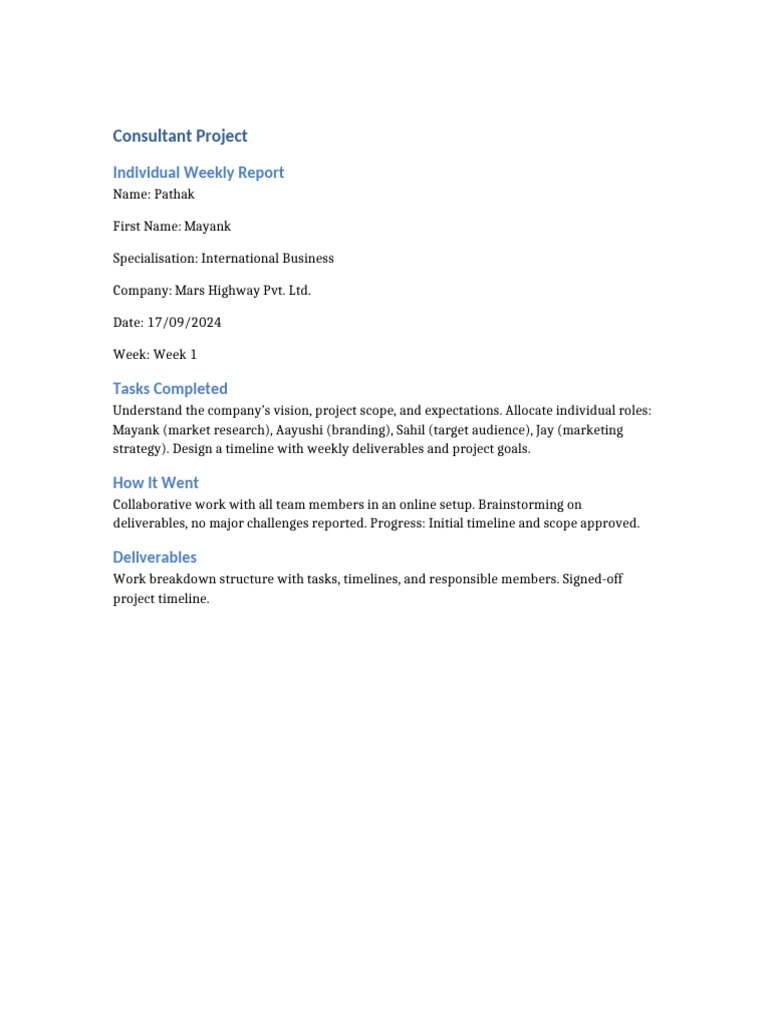 Week 1 Orientation and Project Planning (3) | PDF