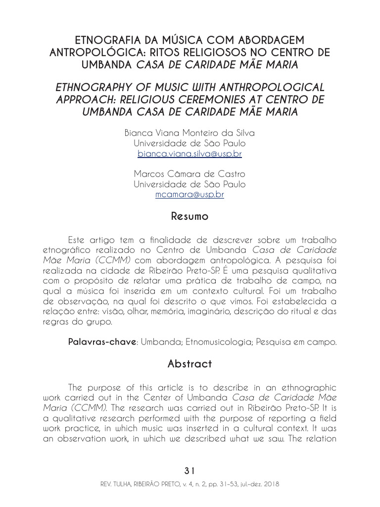 Etnografia Da Musica Com Abordagem Antro | PDF | Etnografia | Antropologia