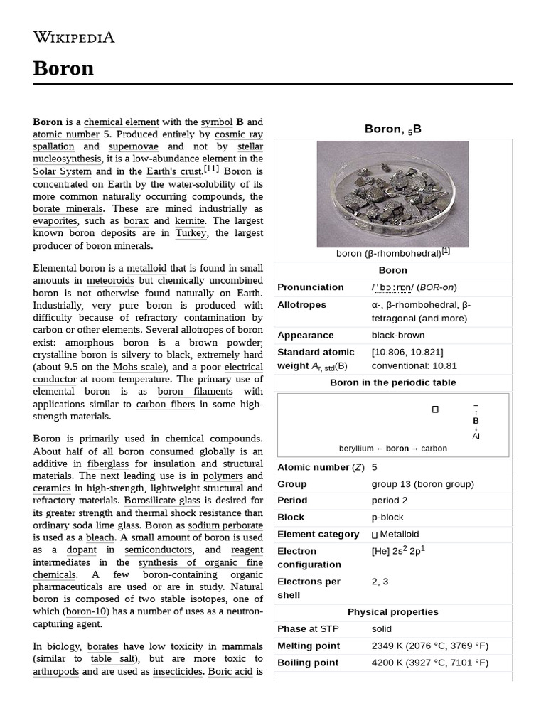 Boron | PDF | Boron | Glasses