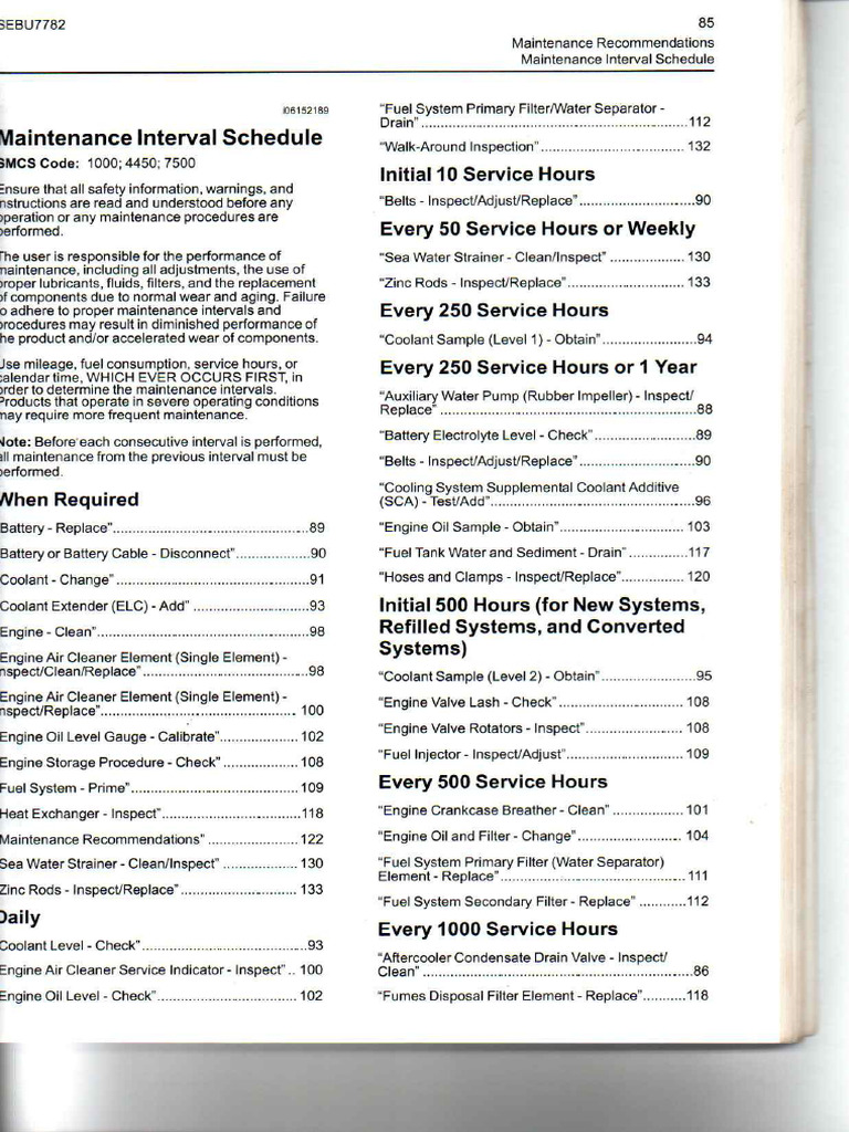 C32 Maintenance Interval Schedule | PDF