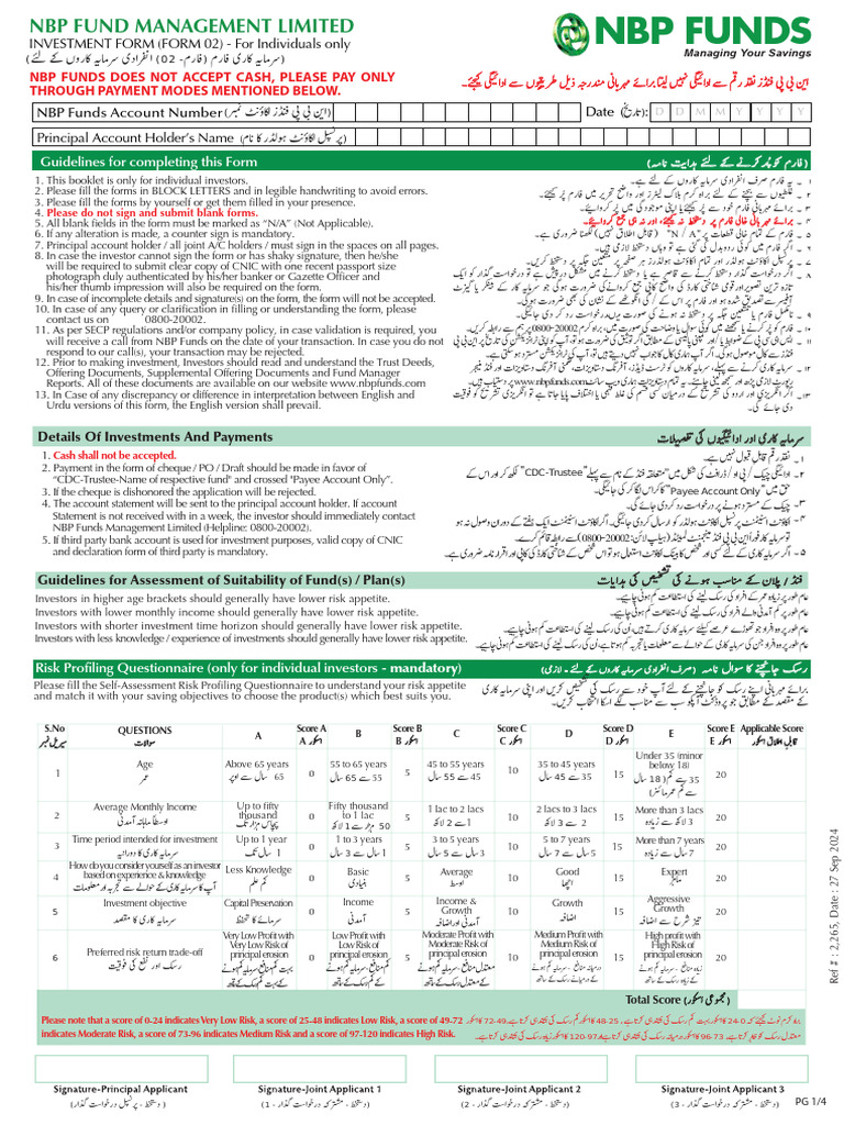 Investment Form Combine 27 Sep 2024 1 | PDF | Cheque | Investing