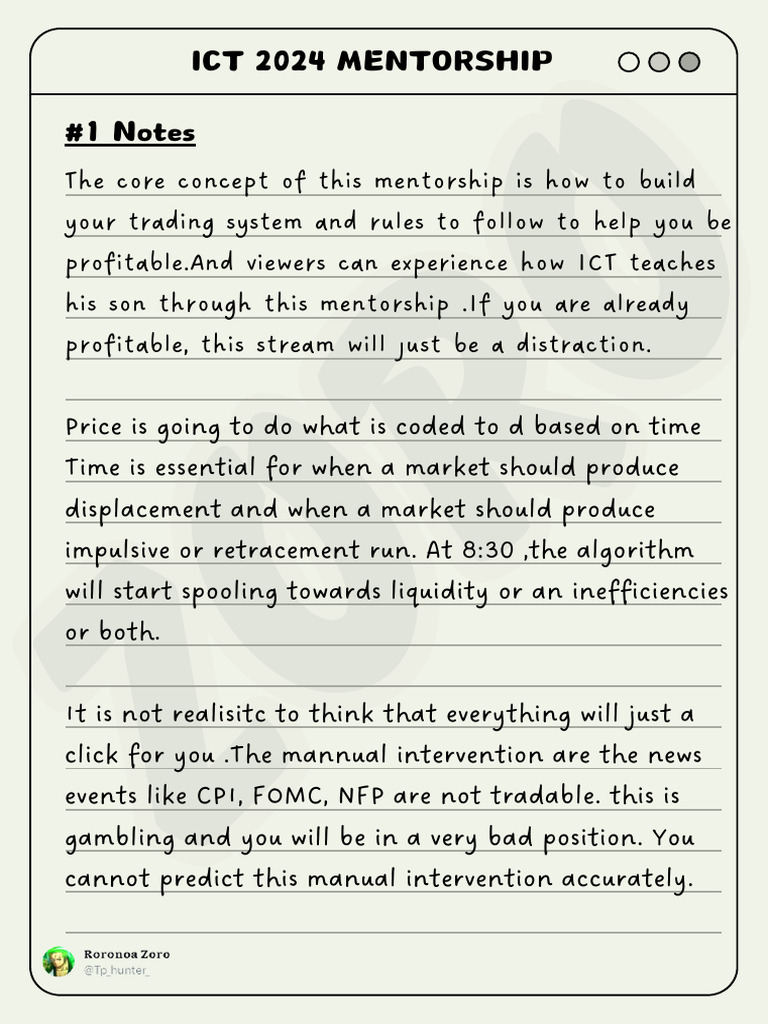 ICT 2024 Mentorship Lecture 1 Summary | PDF