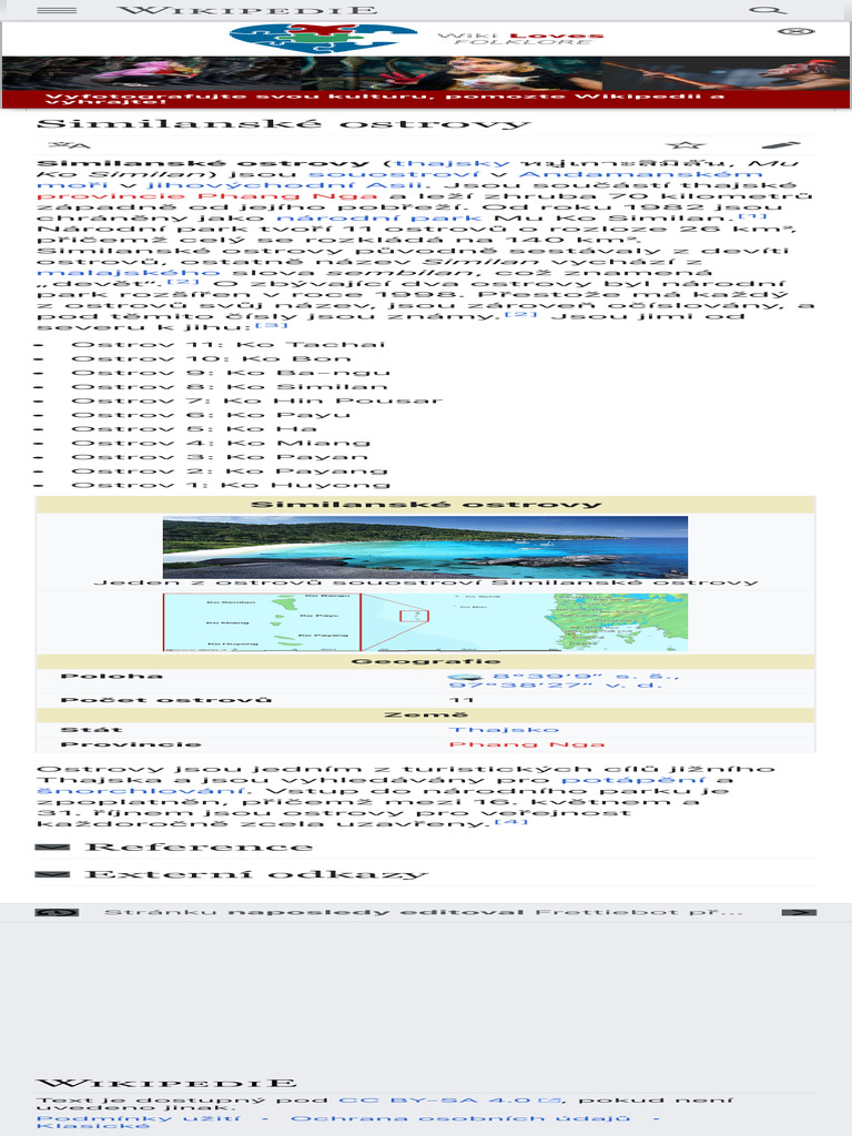 Similanské ostrovy – Wikipedie | PDF