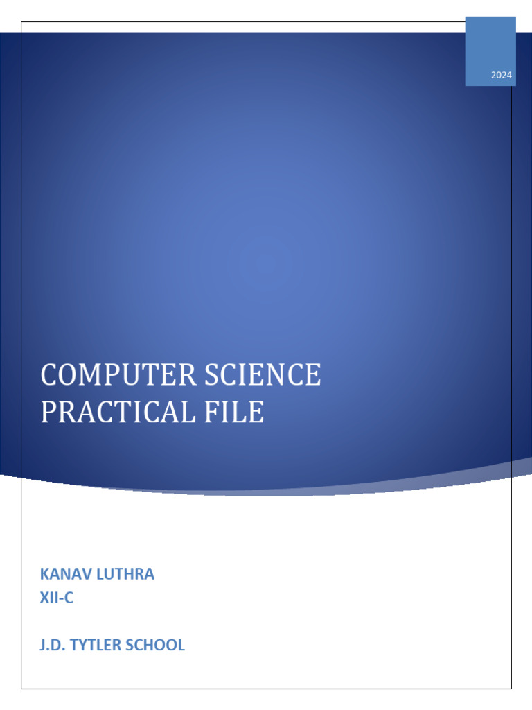 12th Cs Practical File KANAV-1 | PDF