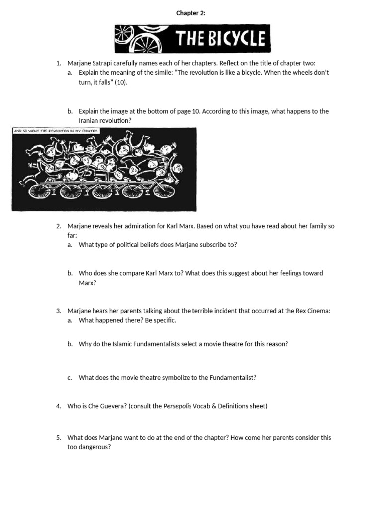 The Bicycle Symbolism in Persepolis Chapter 2 | PDF