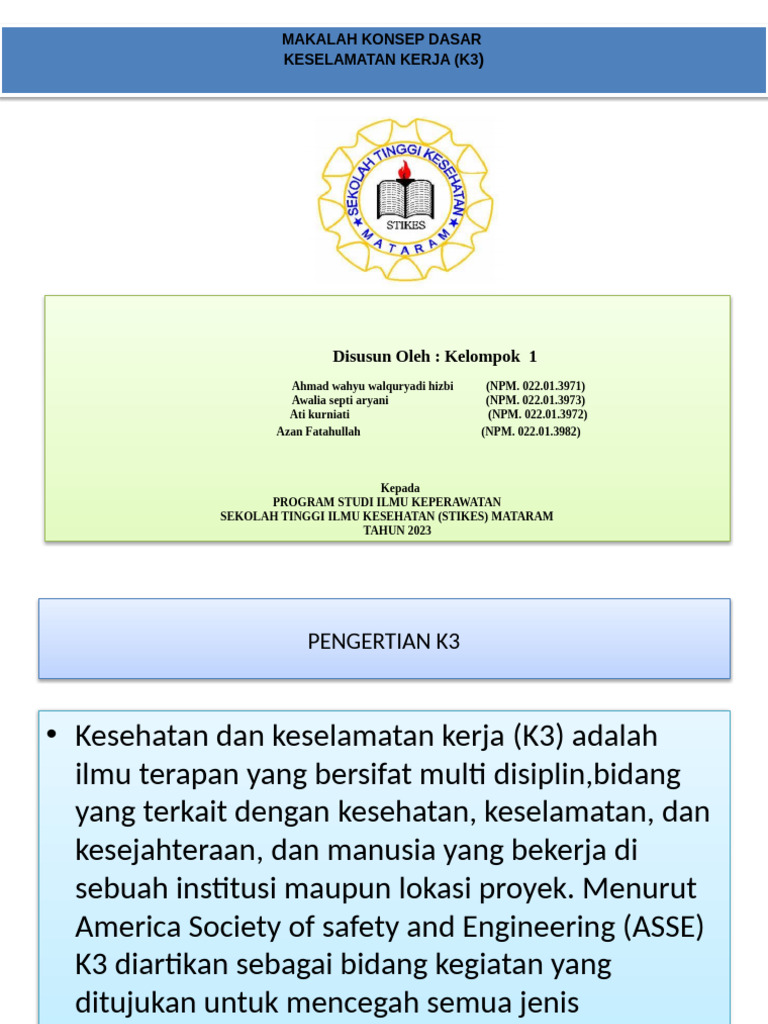 Konsep Dasar K3 | PDF