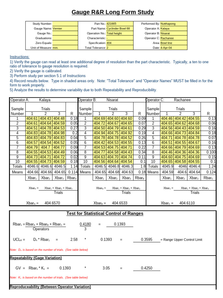 Gauge R&R Analysis for Engineers | PDF | Engineering Tolerance ...