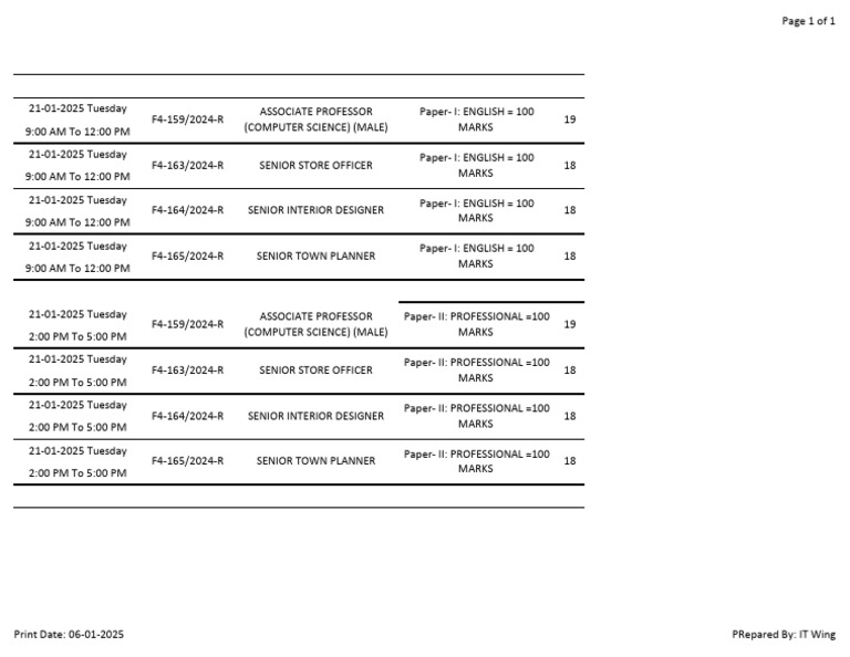 2025 01 09 11 02 43 Final Time Tables Phase 1 2025 WD | PDF