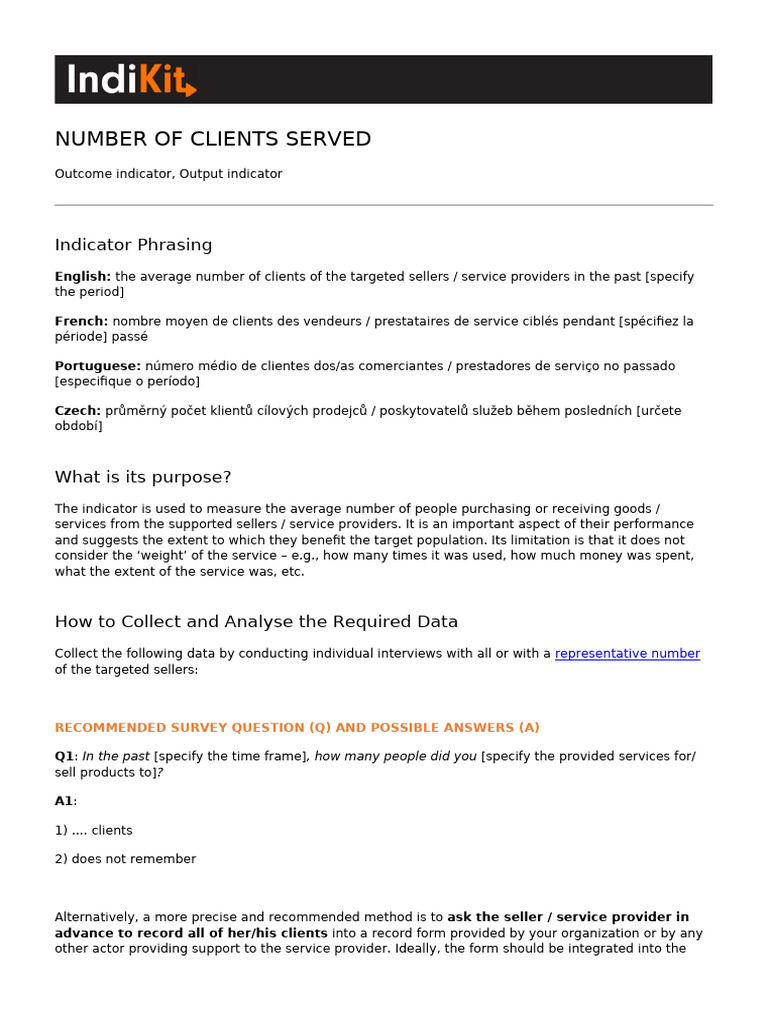 Average Clients Served Indicator Guide | PDF