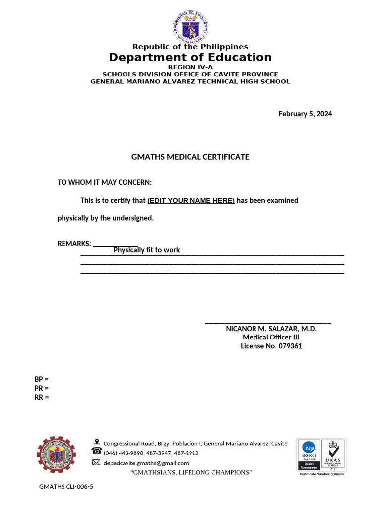 Med Cert Automotive | PDF