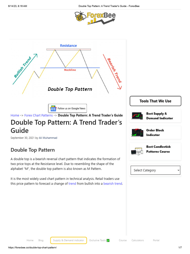 Double Top Pattern - A Trend Trader's Guide - ForexBee | PDF | Market ...