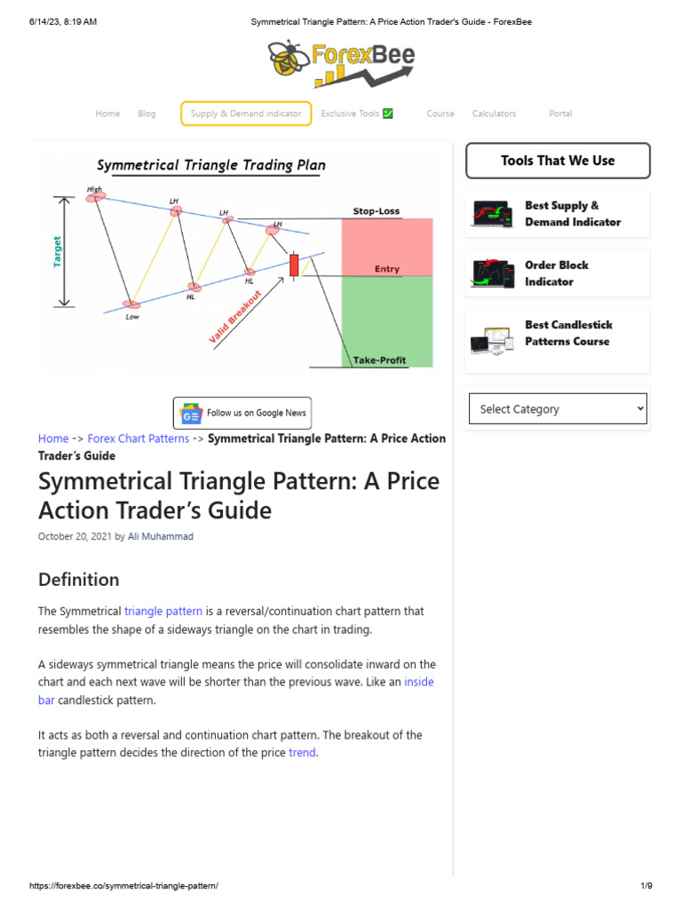 Symmetrical Triangle Pattern - A Price Action Trader's Guide - ForexBee | PDF | Market Trend ...