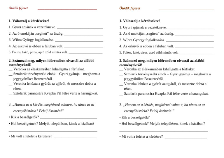 Szent Péter esernyője 5 fejezet | PDF