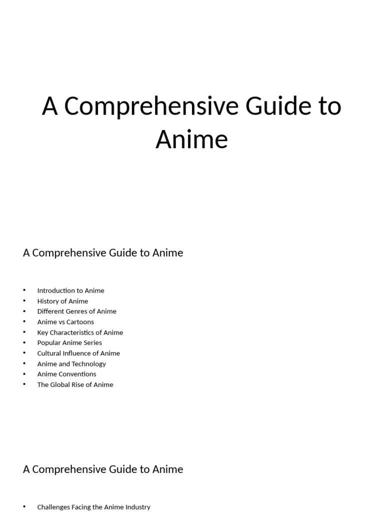 A Comprehensive Guide to Anime | PDF | Anime | Entertainment