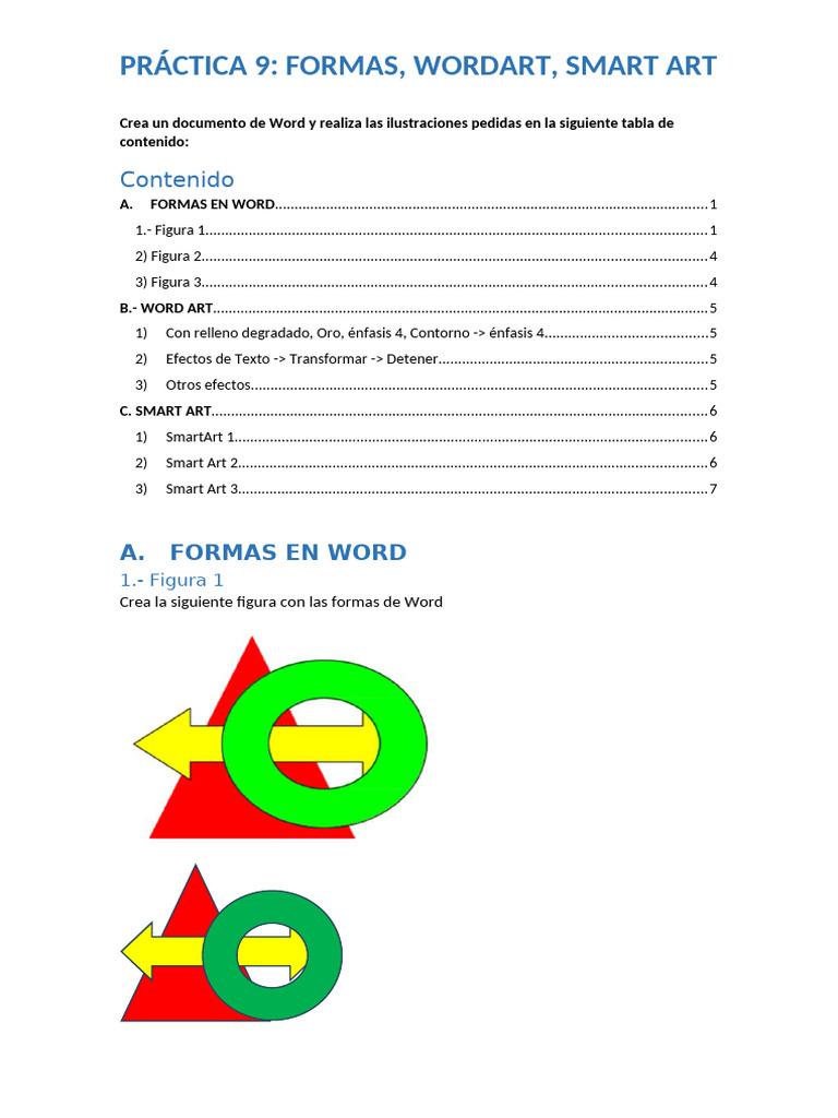 Formas, WordArt y SmartArt en Word | PDF | Microsoft Word | Informática