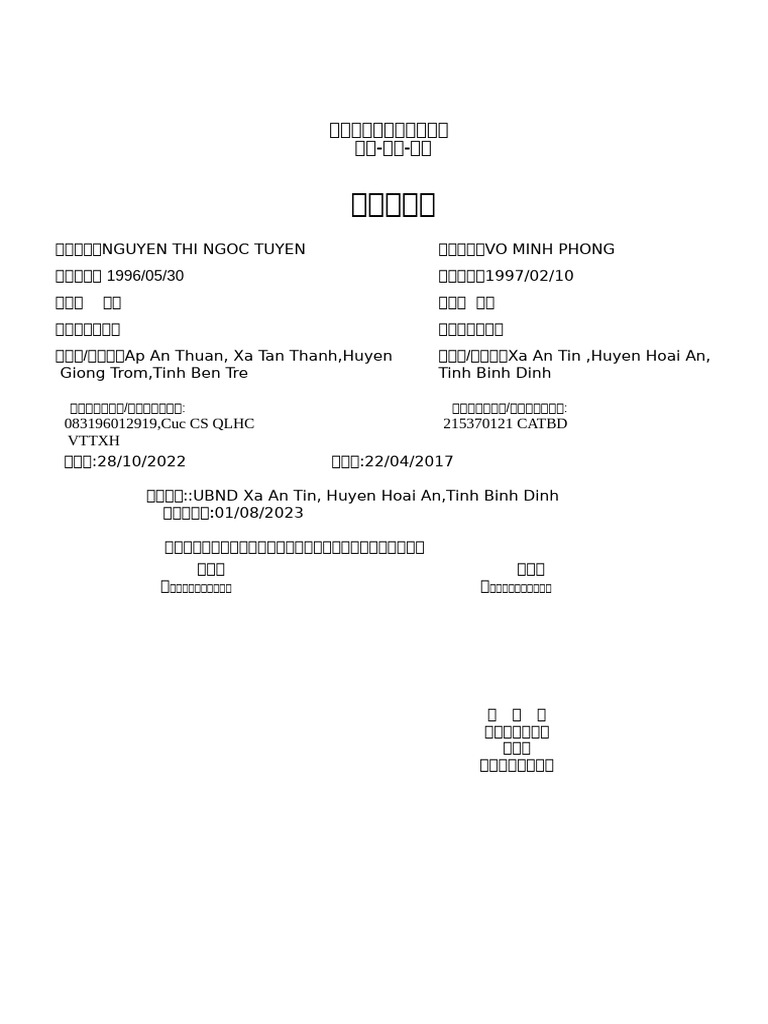 Ban Dich Giay Dang Ky Ket Hon Tieng Nhat Chuan | PDF