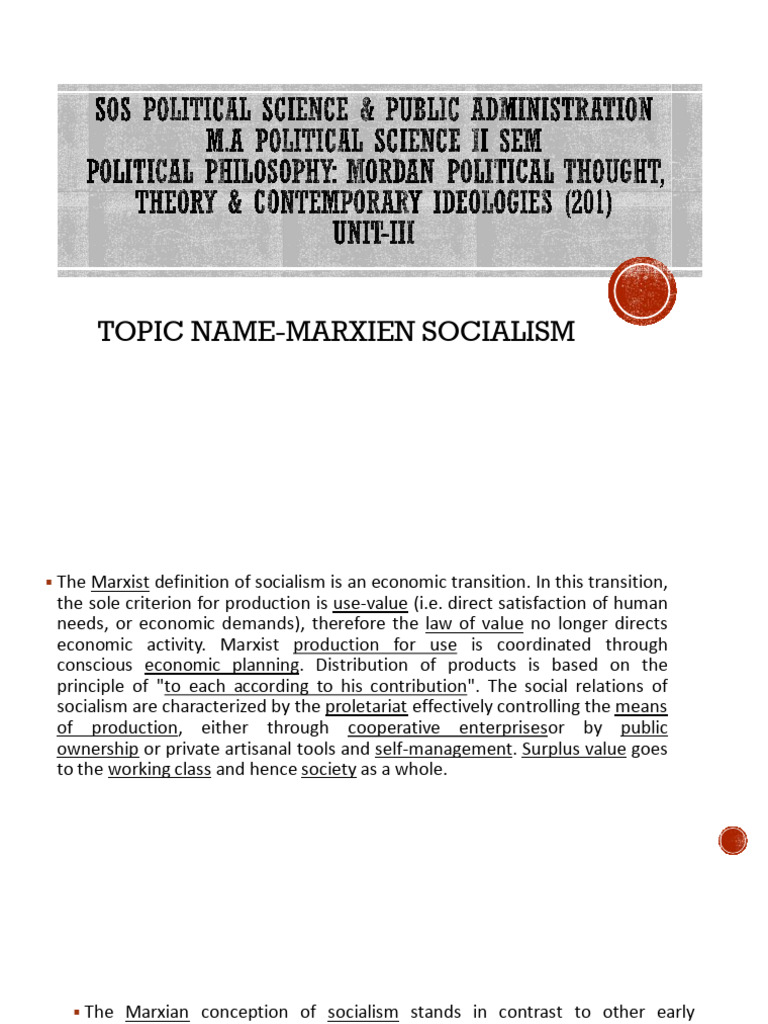 Marxian Socialism | PDF | Marxism | Socialism