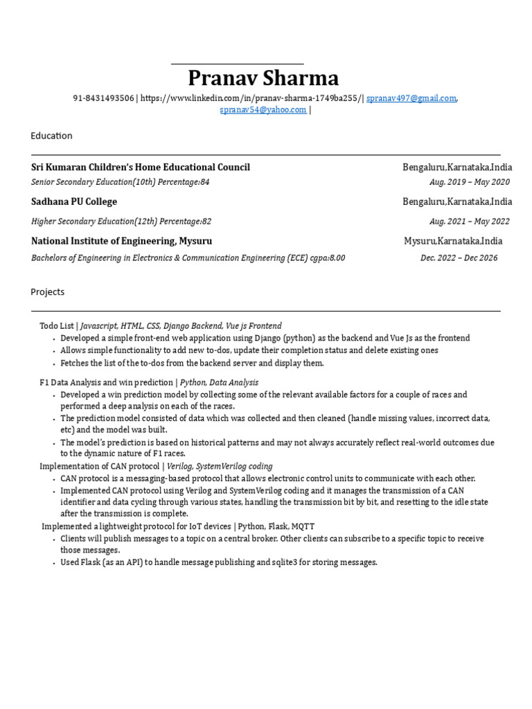 PranavSharma_Internships | PDF | Computer Engineering | Software