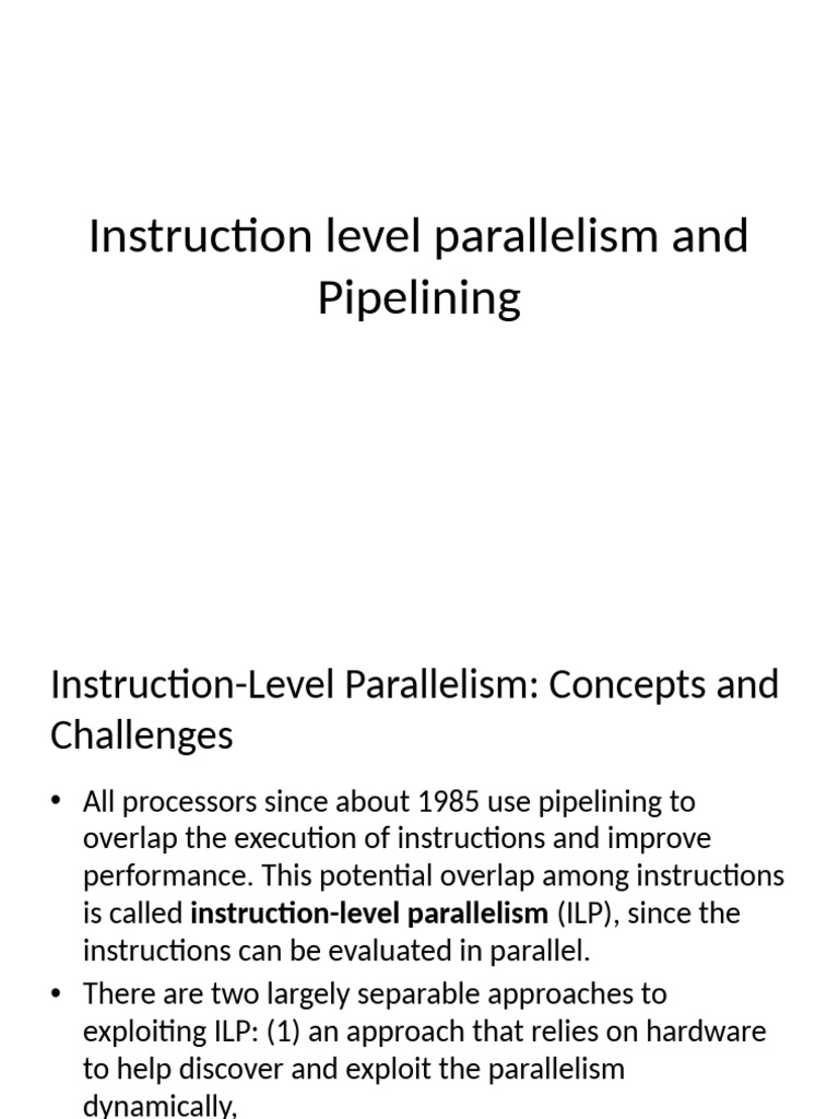 Module 5 Instruction Level Parallelism and Pipelining | PDF | Central Processing Unit | Parallel ...