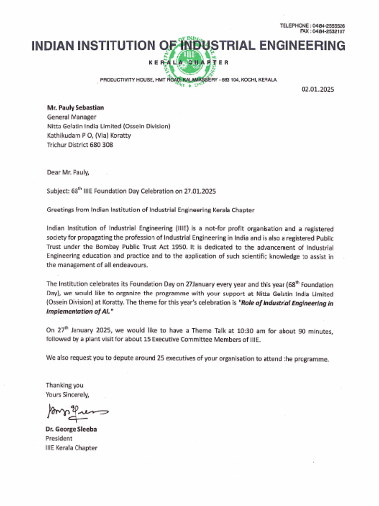 Letter Nitta FDC 2025 | PDF