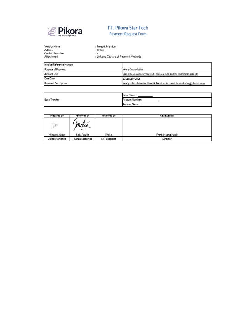 Freepik Premium Subscription Invoice | PDF