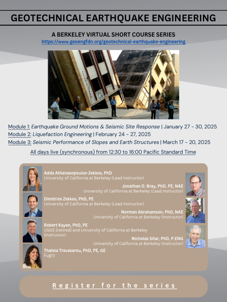 Geotechnical Earthquake Engineering Course | PDF | Earthquakes | Solid ...