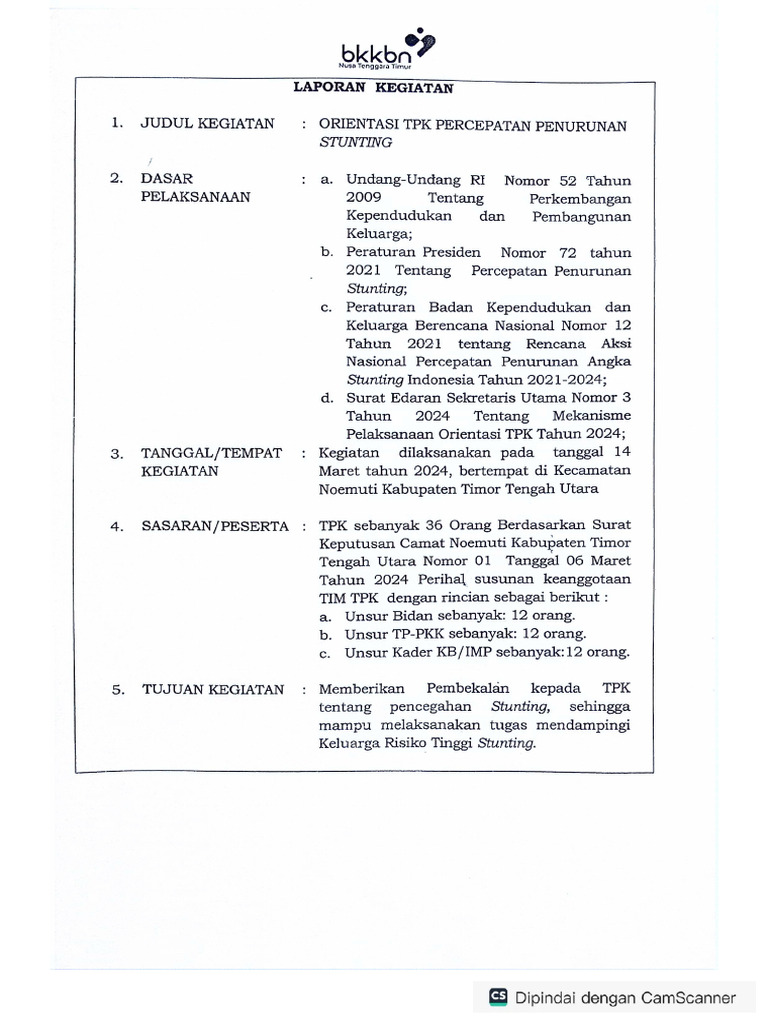 Kegiatan Orientasi TPK | PDF