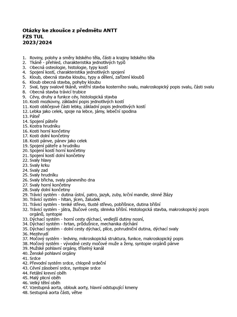 Otázky Ke Zkoušce (1) | PDF