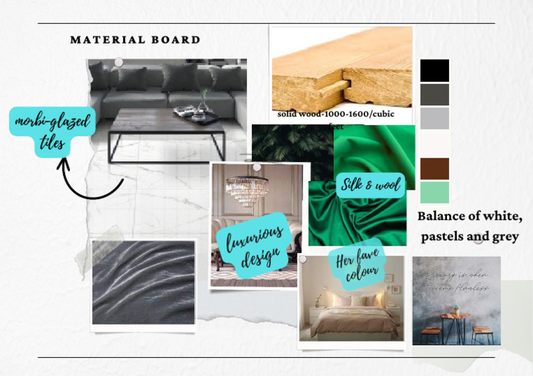 Material Board: Wood, Tiles, Textiles | PDF