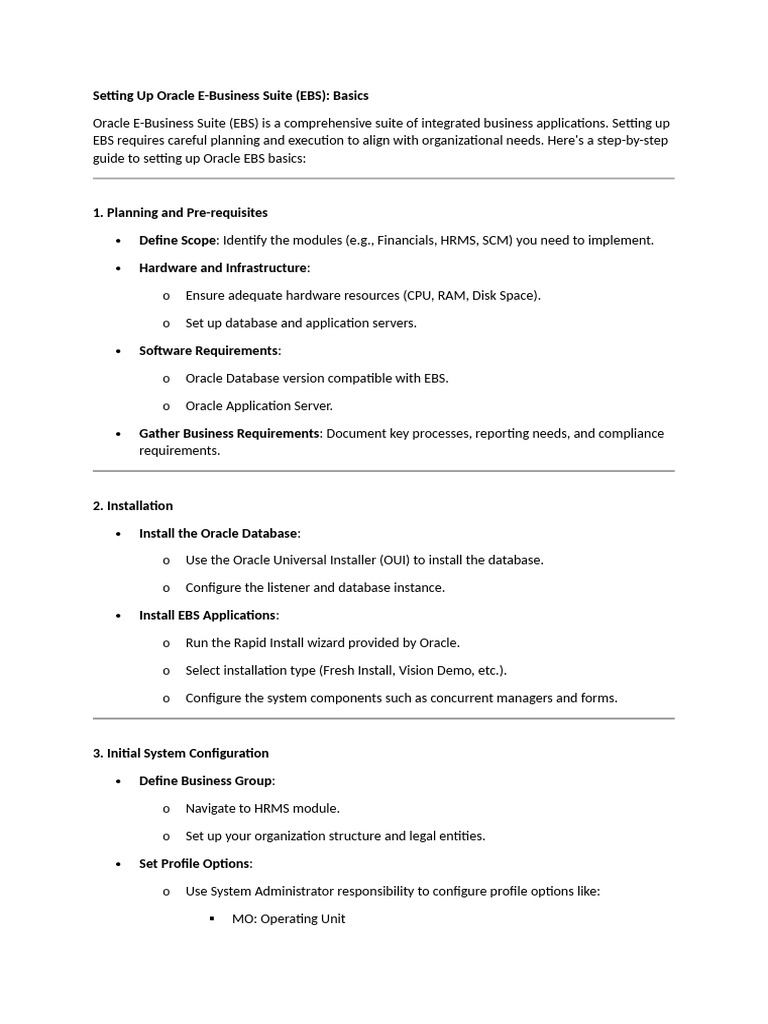 Setting Up Oracle E Pdf Databases Oracle Corporation