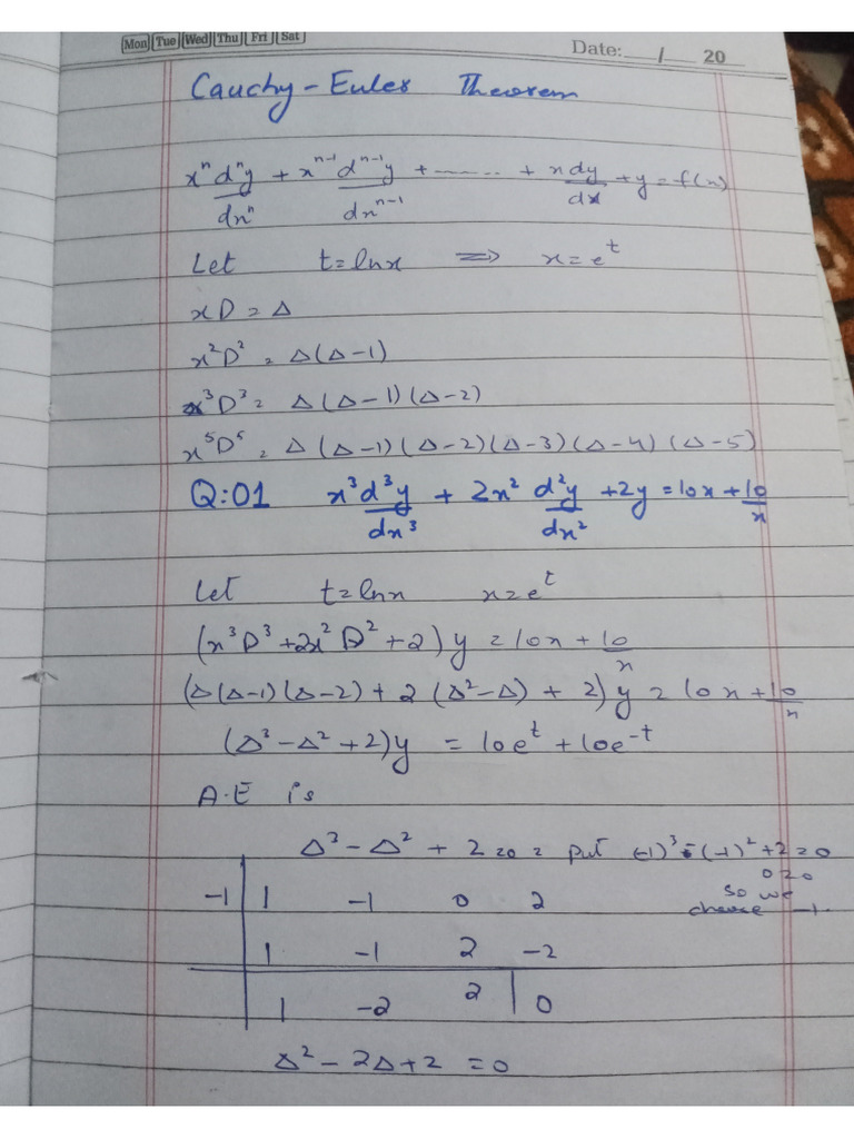 Cauchy Euler Theorem by Sir Shamraiz | PDF