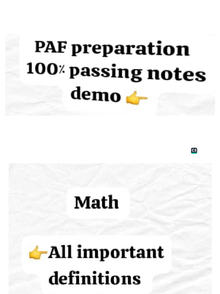 PAF demo notes review 100% passing notes inshallah | PDF
