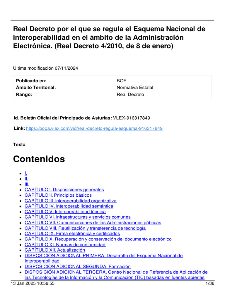 Esquema Nacional de Interoperabilidad | PDF | Interoperabilidad | Regulación