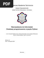 Karta Pracy Wprowadzenie Do Programowania W Jezyku Python - KL - 8 | PDF