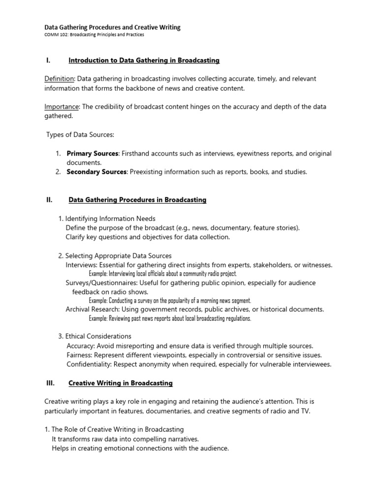 Data Gathering Procedures and Creative Writing | PDF | Writing | Witness