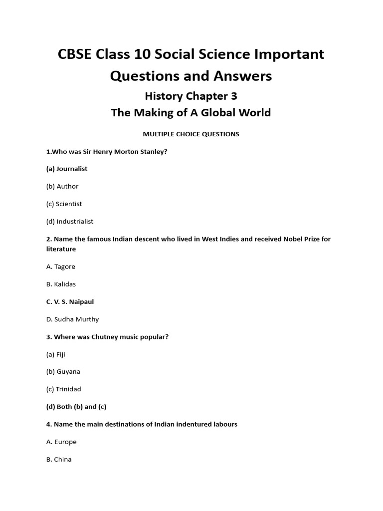 Class 10 History Chapter 3 Q&A Guide | PDF | Great Depression | Economies