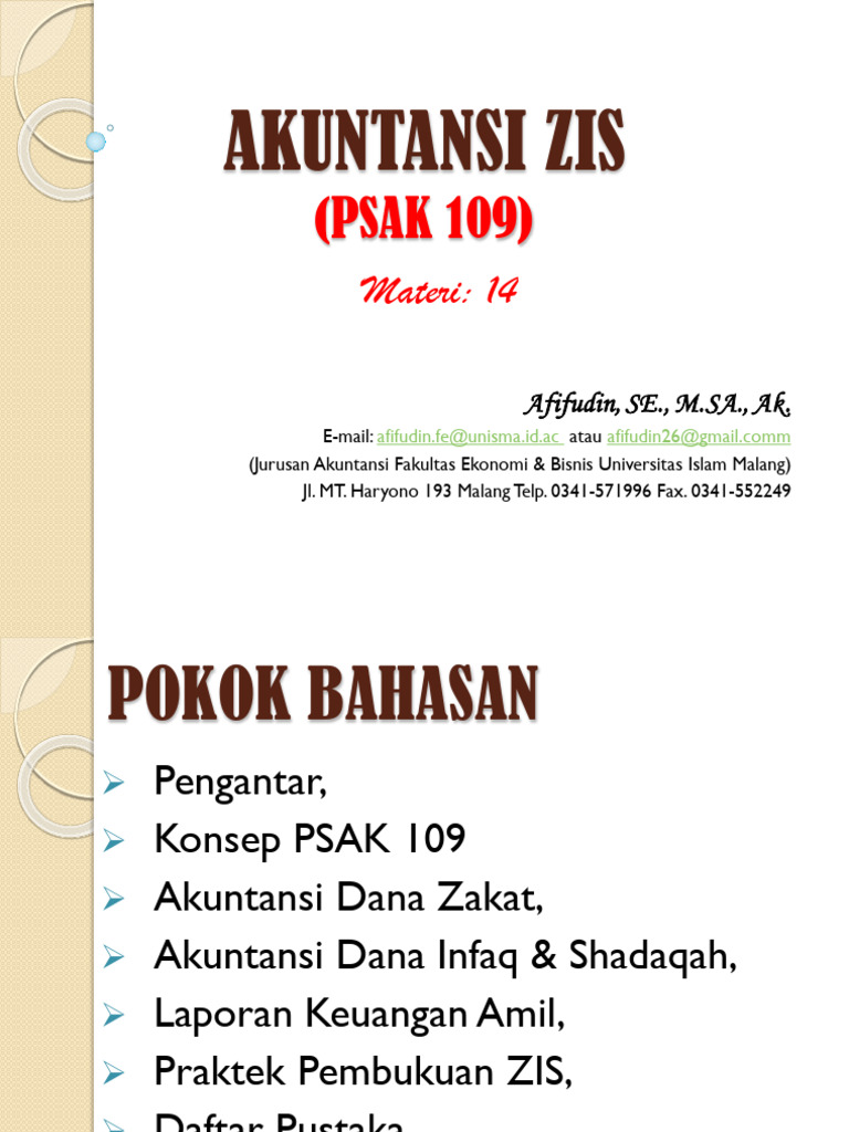 Akuntansi ZIS: PSAK 109 Panduan | PDF