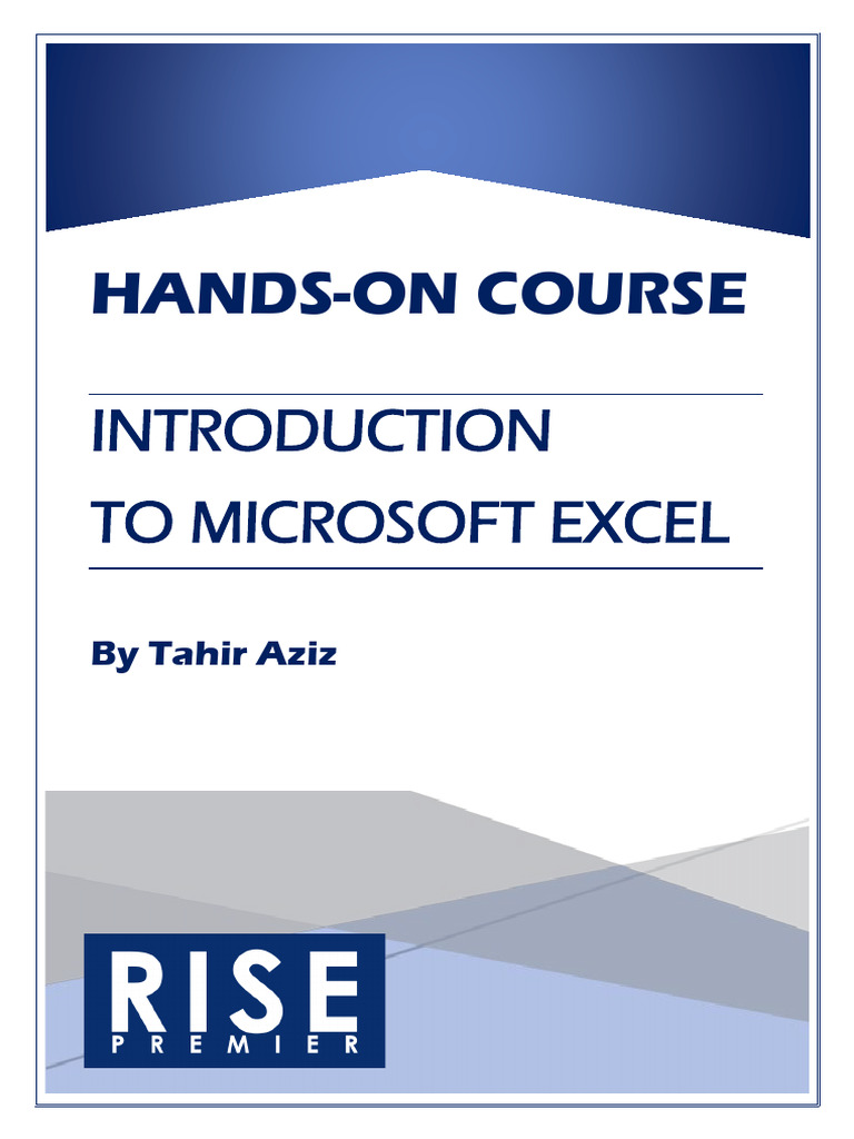 1) Ms. Excel - Introduction (By Tahir Aziz) | PDF | Microsoft Excel | Microsoft Office