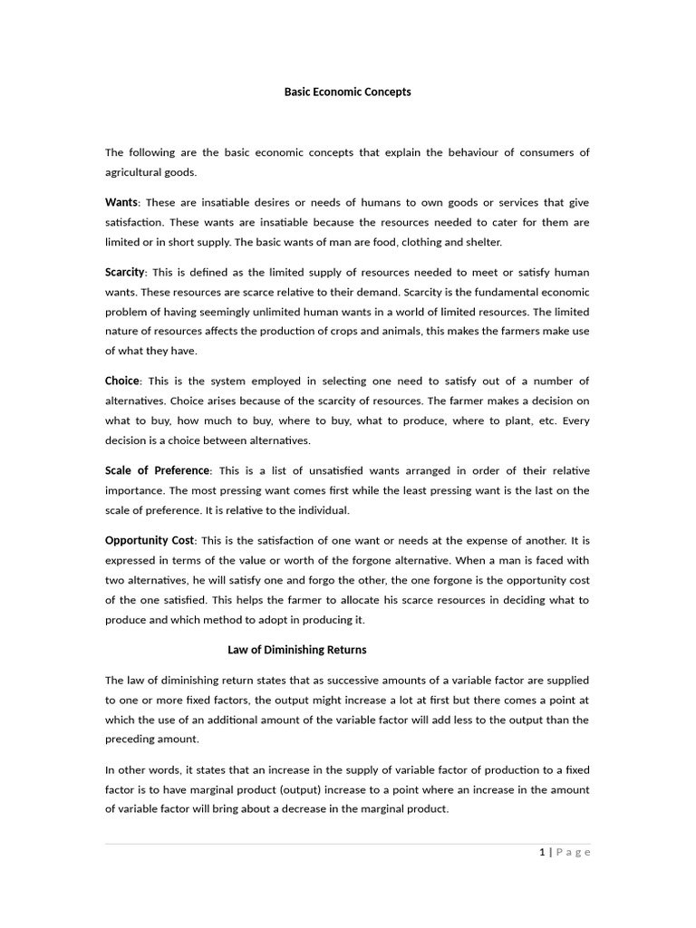 Basic Economic Principle (Agric Year11) 2 | PDF | Elasticity (Economics ...