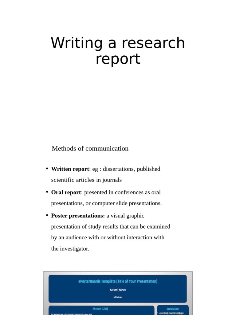 Writing A Research Report | PDF