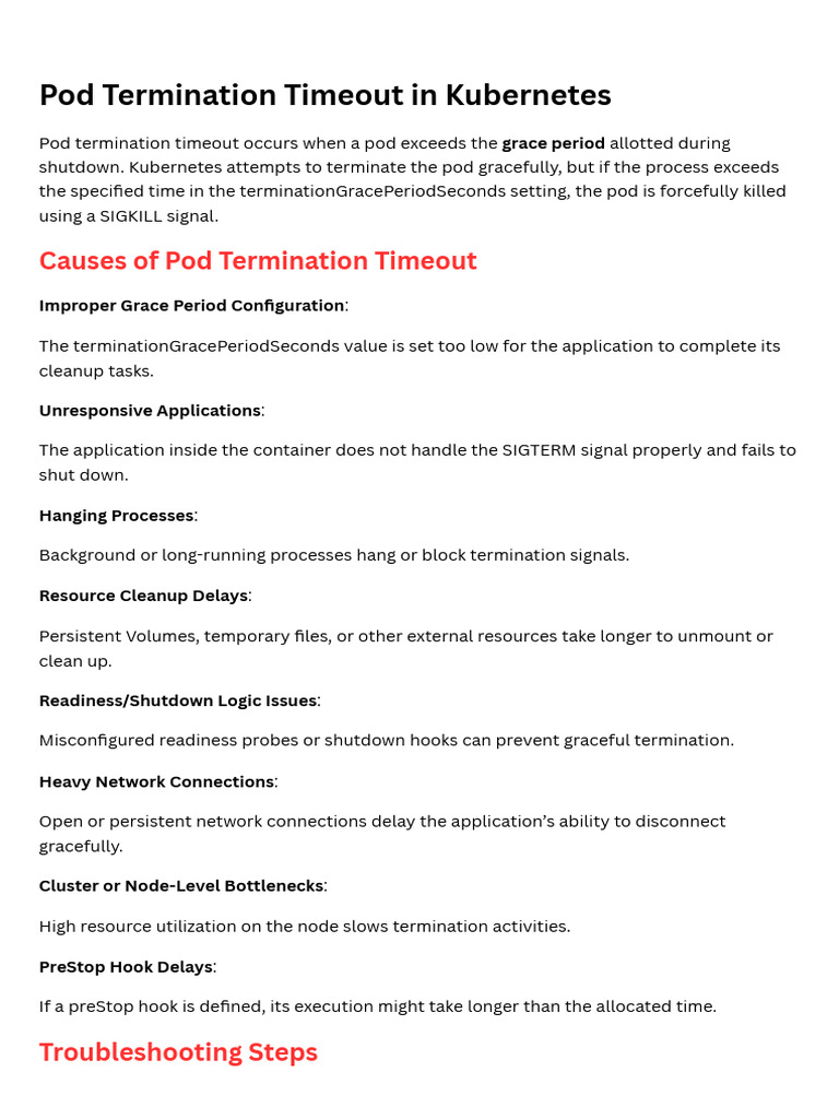 Pod Termination TImeout Error | PDF | Information Technology Management | Computer Engineering