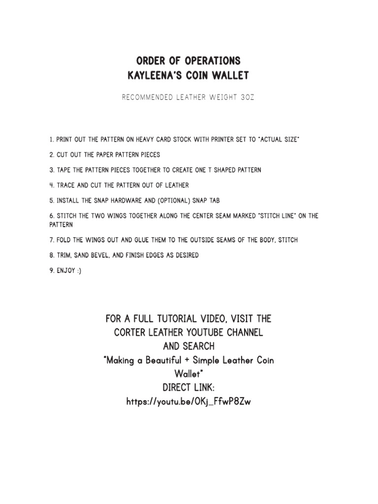 Kayleena's Coin Wallet PATTERN PACK | PDF