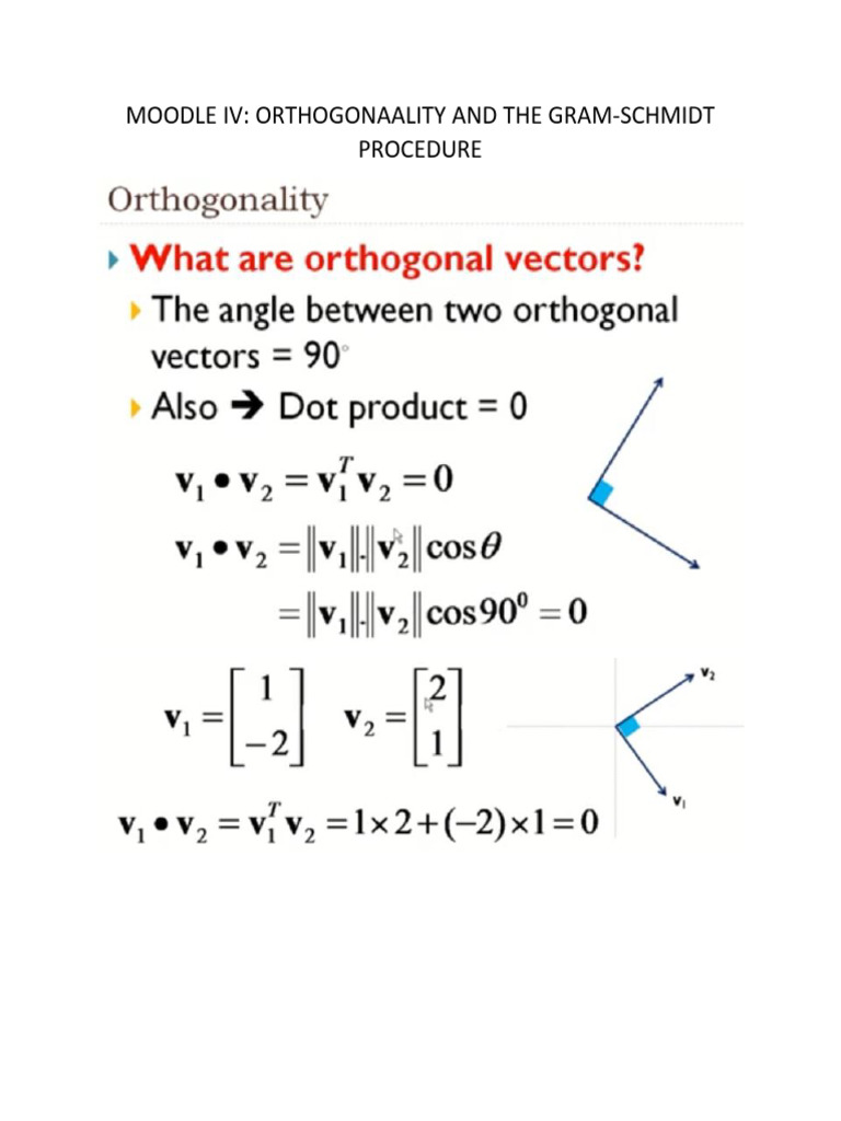 MOODLE 4. ORTHOGONALITY AND INNER PRODUCT SPACE Ict U Space | PDF