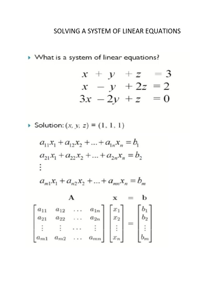 MOODLE 1. SOLVING A SYSTEM OF LINEAR EQUATION Ictu | PDF