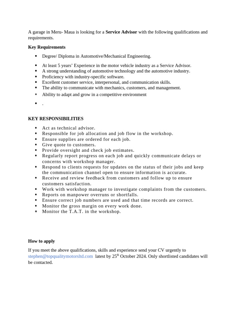 SERVICE ADVISOR | PDF