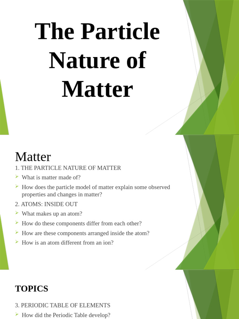 Particle Nature of Matter | PDF | Matter | Gases
