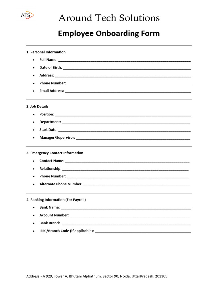Employee Onboarding Form | PDF | Business